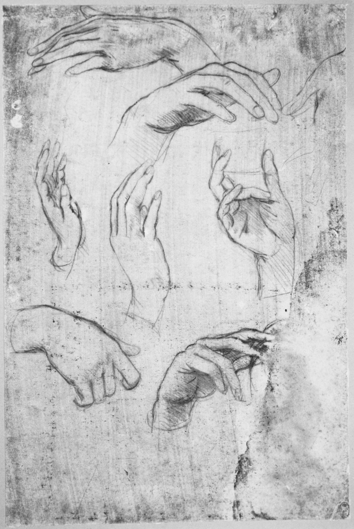 Da Vinci's Study of Hand c.1480 - St Neots Museum